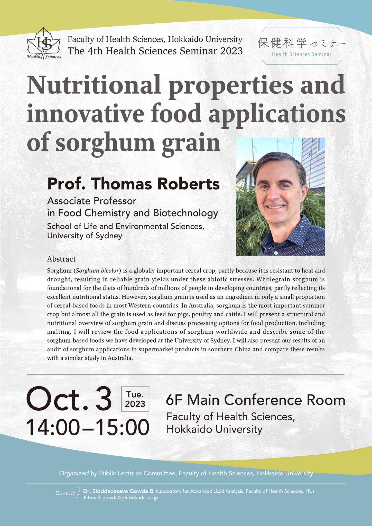 The 4th Health Sciences Seminar 2023 [Oct. 3] – Faculty of Health ...